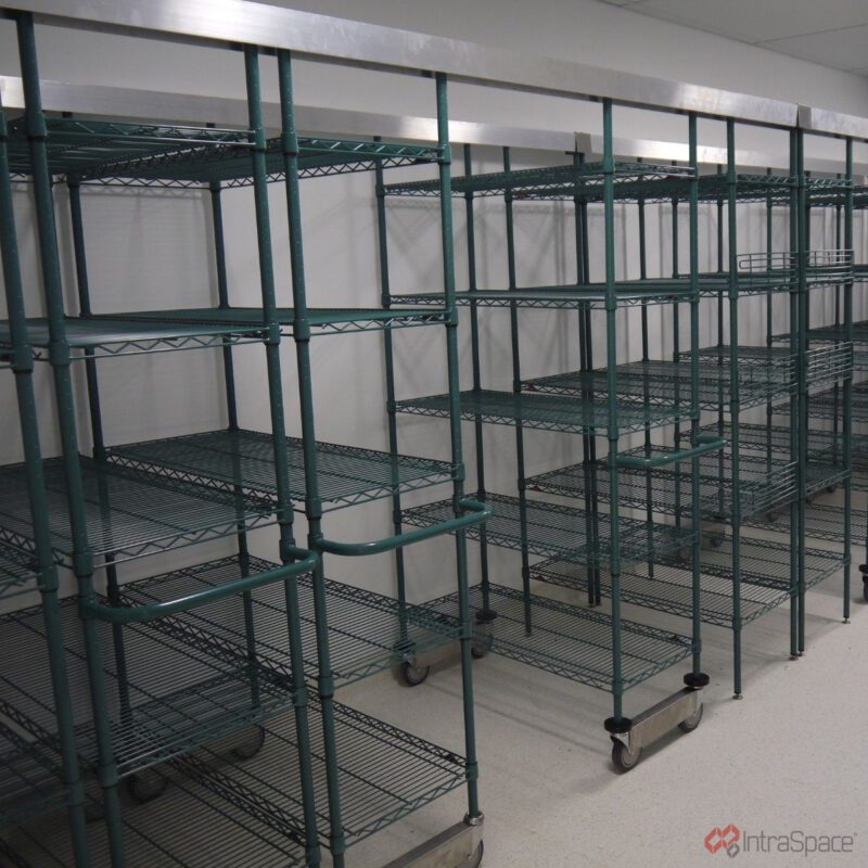 IntraMed Overhead Track Wire Shelving - IntraSpace